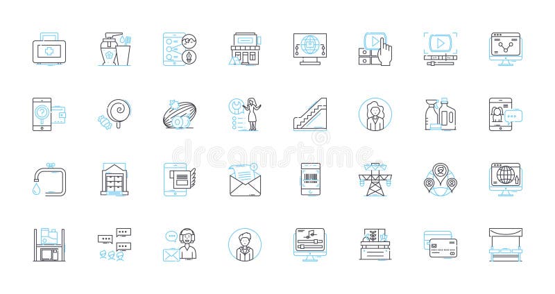 Technological Aids Linear Icons Set. Augmented, Virtual, Connected ...