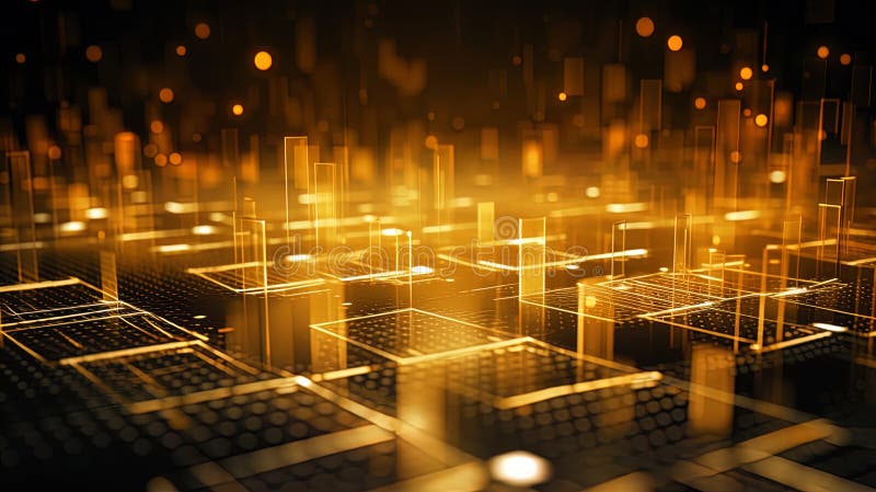 Technological Background with Abstract Digital Forms and Luminous ... Technological Background with Abstract Digital Forms and Luminous ...