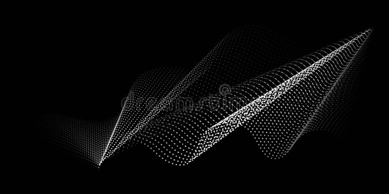 Technological Background with Abstract Wavy Dots. Stock Vector ...