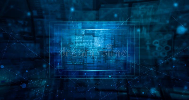 Technological Background of Blank Frame Futuristic Environment Stock ...