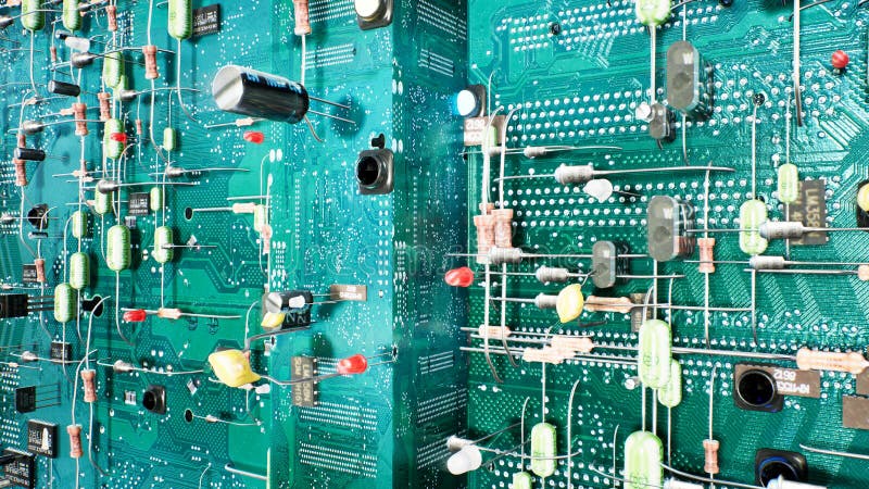 Microcircuits ,transistors Computer Close Photographed. Stock Photo ...