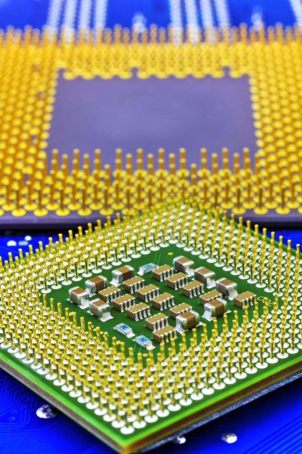 Technological Background With Computer Motherboard And Central ...