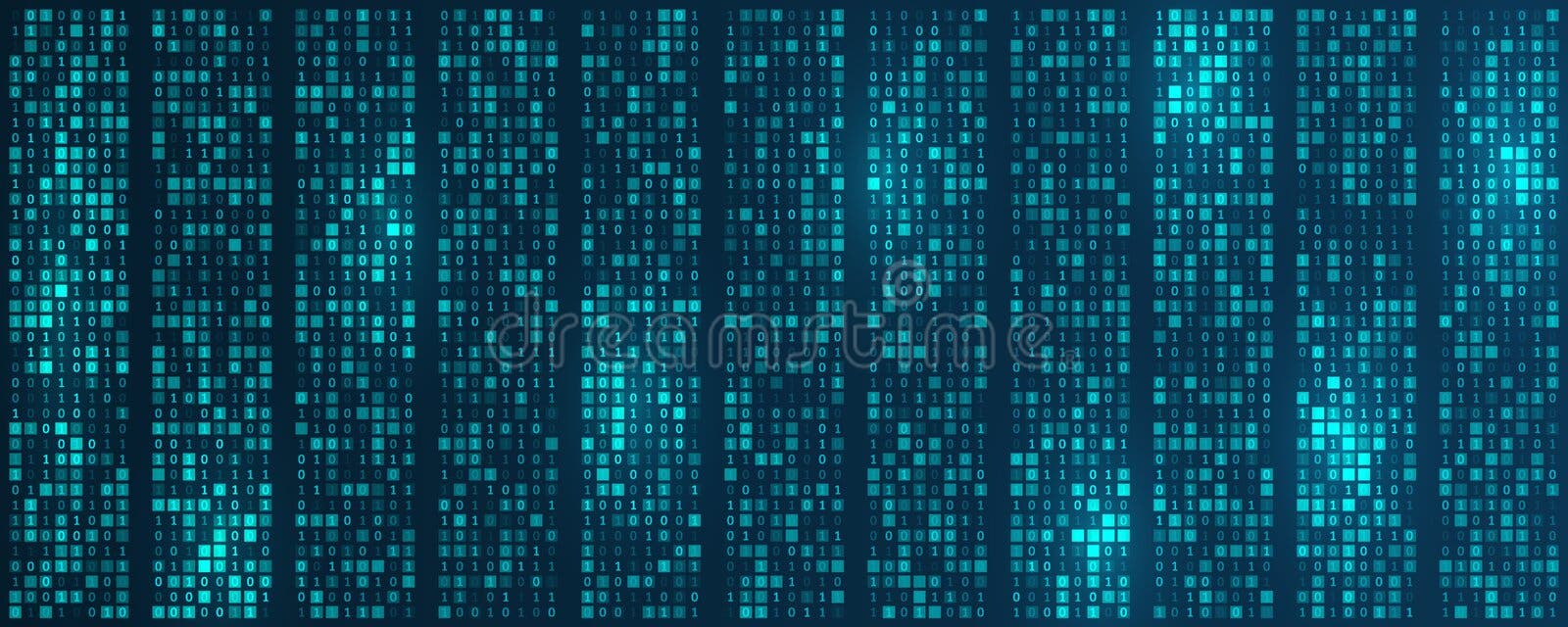 Abstract Binary Computer Code Digital Numbers On A Blue Background Stock Vector Illustration