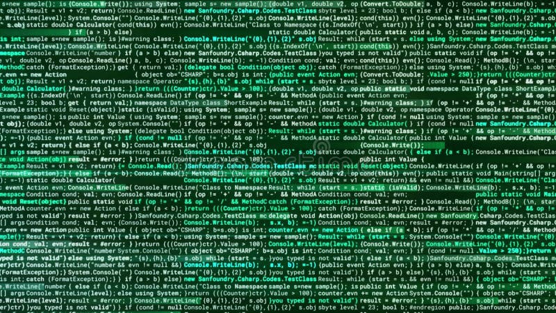 Technological Background With Endless Rows Of Computer Programing Code Seamless Loop Animation