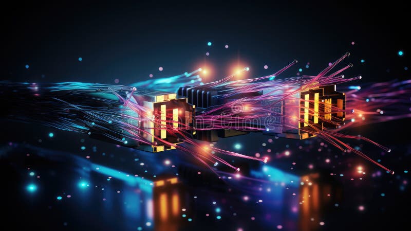 Technological Background Illustrating the Process of Connecting Two ...