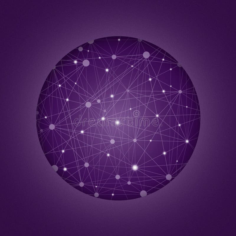 Technological Background, with Internet Grid, on a Dark Purple ...