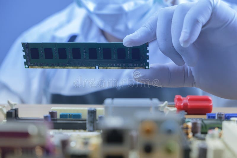 Technological Background with Mainboard of Computer Tester Check Stock ...