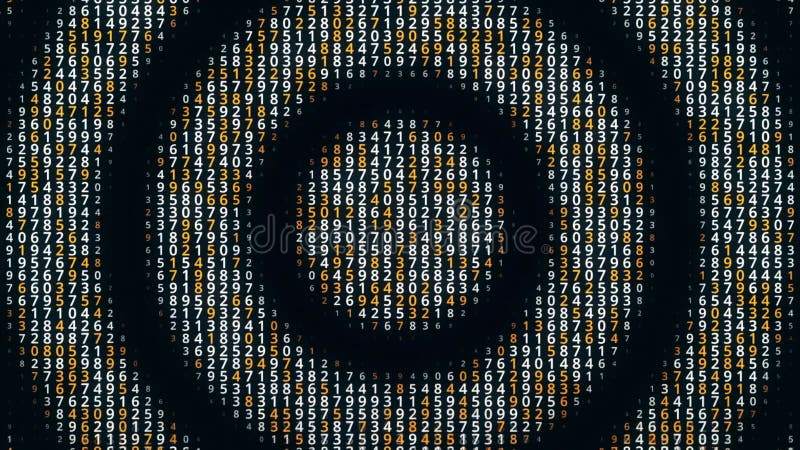 Virtual Random Number Generator. Animation. Virtual Field with Neon ...