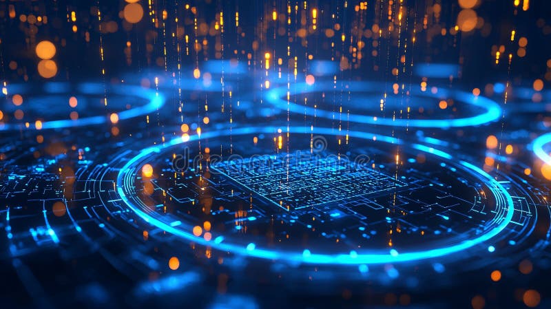 Technological Blue Light-effect Particles Stock Illustration ...