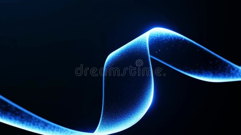 Technological Blue Particle Ribbon Light Effect Flowing Stock Footage ...