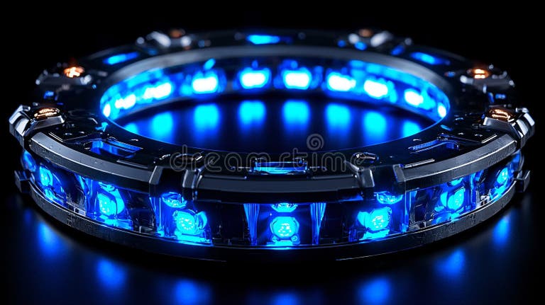 Technological Blue Ring Light Stock Illustration - Illustration of ...
