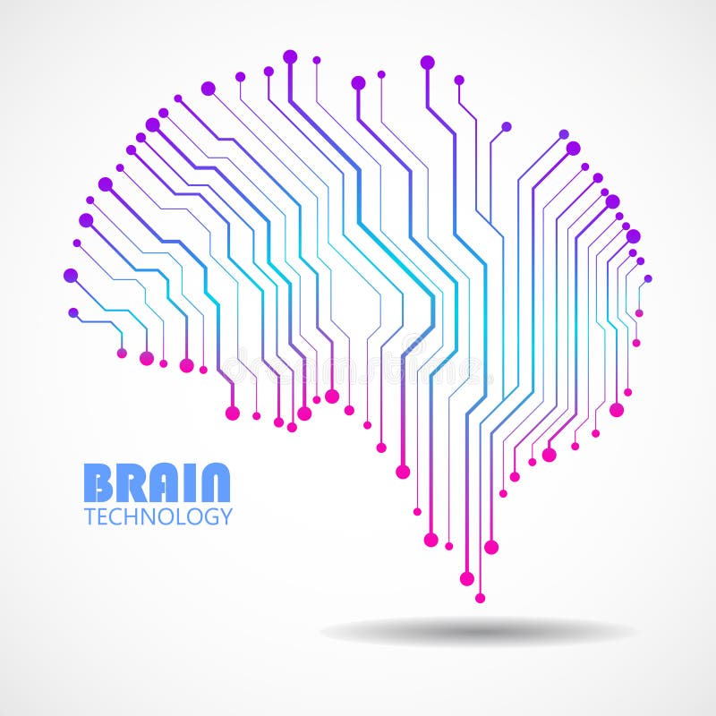 Technological Brain. Circuit Board Stock Illustration - Illustration of ...