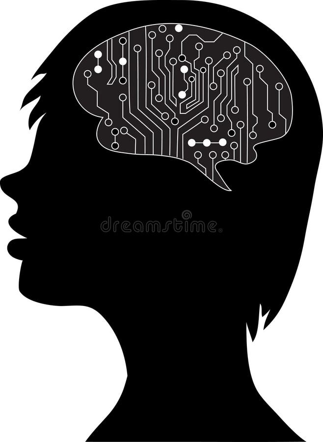 Silhouette of the Head and Brain Stock Illustration - Illustration of ...
