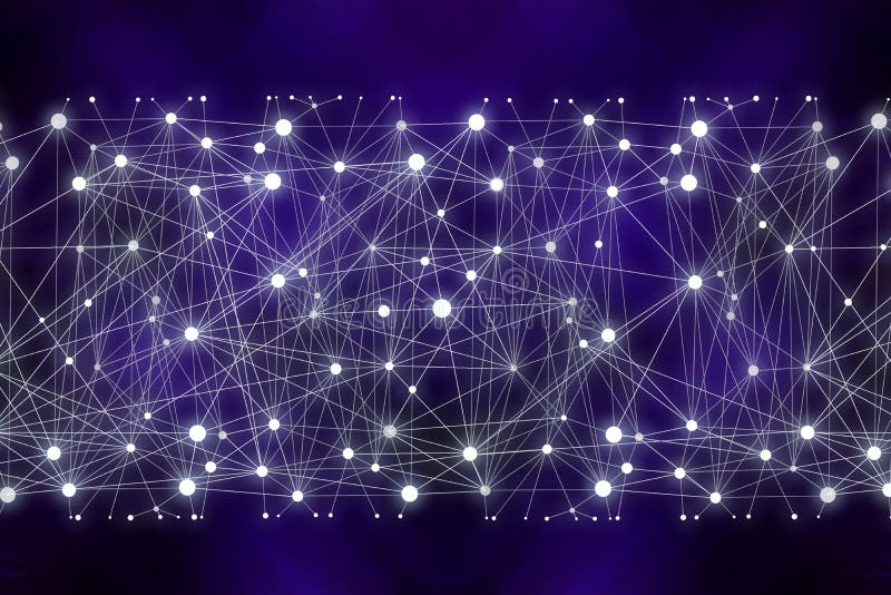 Technological Bright Background, with Internet Grid, on a Dark Blue ...