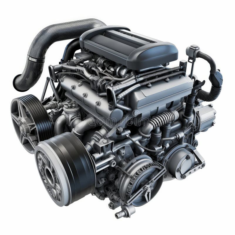 Technological Car Engine Isolation Stock Image - Image of turbo, system ...