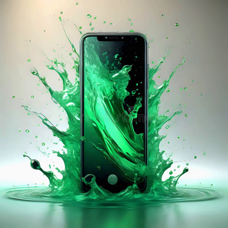 Technological Cellphone Splash Stock Illustration - Illustration of ...
