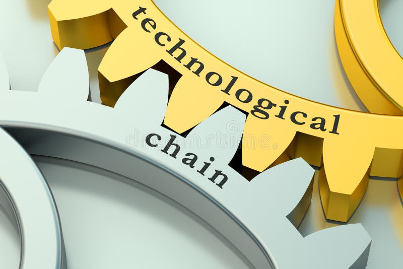 Technological Chain Concept on the Gearwheels Stock Illustration ... Technological Chain Concept on the Gearwheels Stock Illustration ...