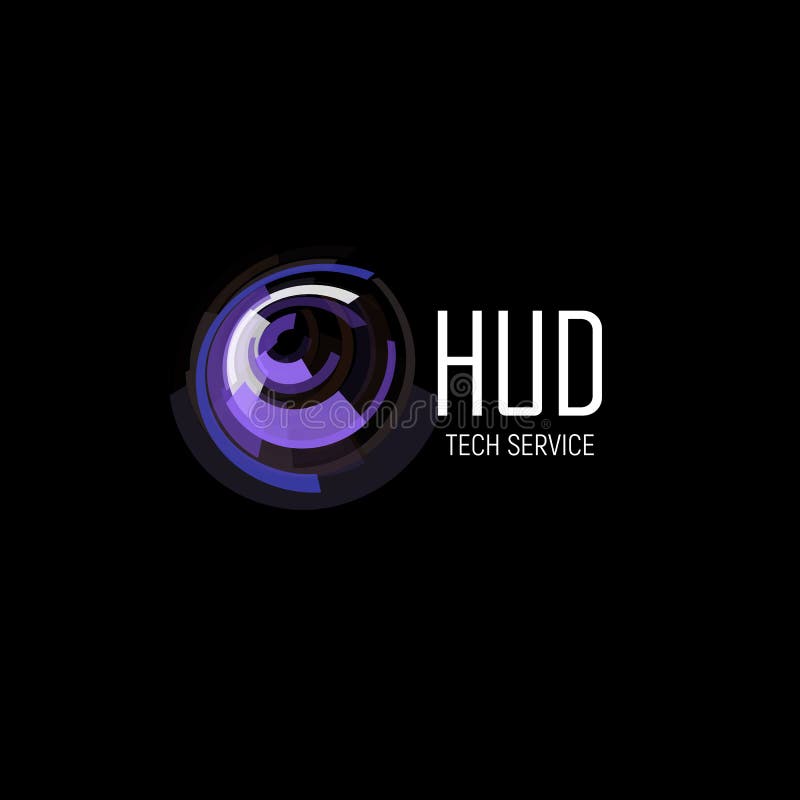 Technological Circular Abstract Vector Logo, Fuuristic HUD UI Interface ...