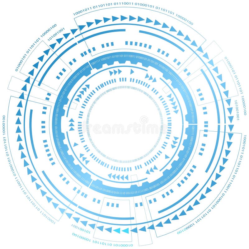 Technological Circular Element. Vibrant Blue Technological Circle on ...
