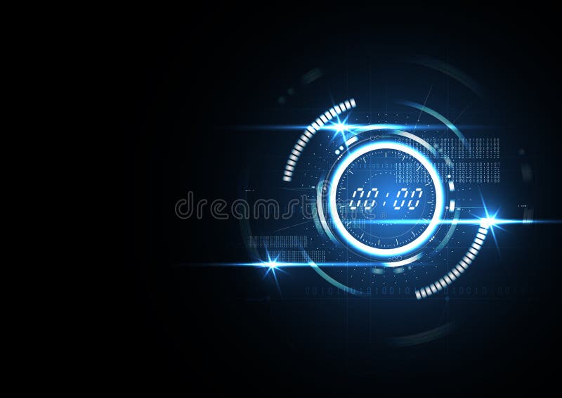 Technological Clock System Concept Abstract Background Vector Stock ...