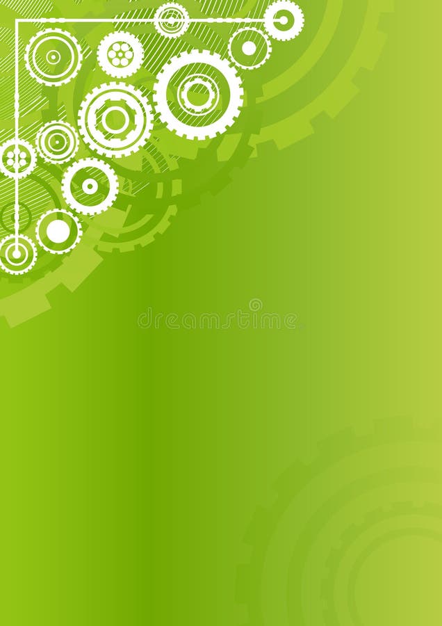 Technological Clockwork Green Vertical Background Stock Vector ...