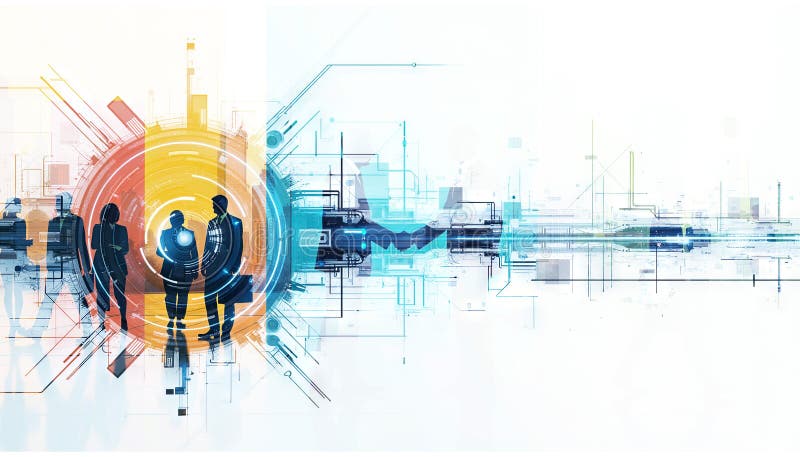 Technological Collaboration Digital Background Stock Illustration ...