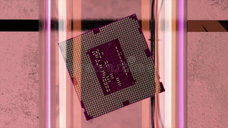 Technological Concept. Microcircuit Floats Inside a Glass Bulb ...