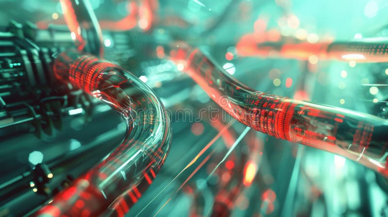 Technological Connection Cables, Futuristic Illustration. Connectivity ...