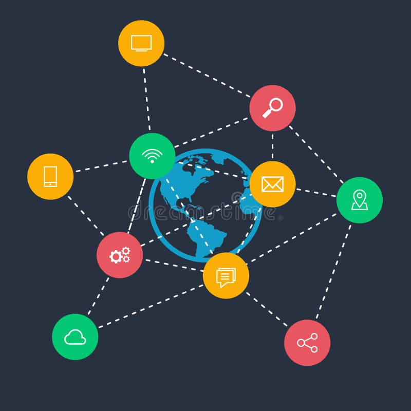 Global Communication, Connection Network Concept Stock Vector ...