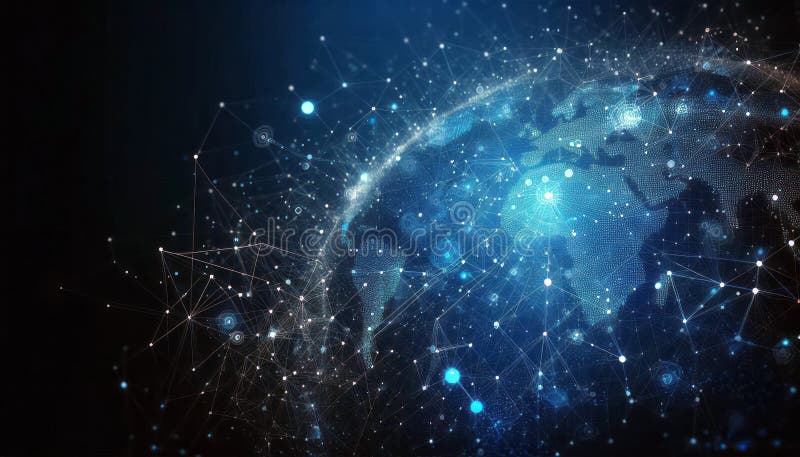 Interconnections and Networks Abstract Stock Illustration ...