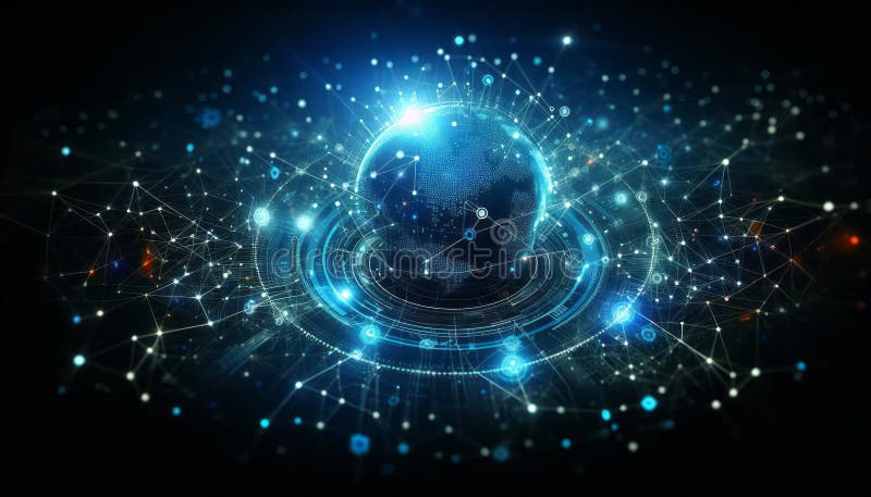 Interconnections and Networks Abstract Stock Illustration ...