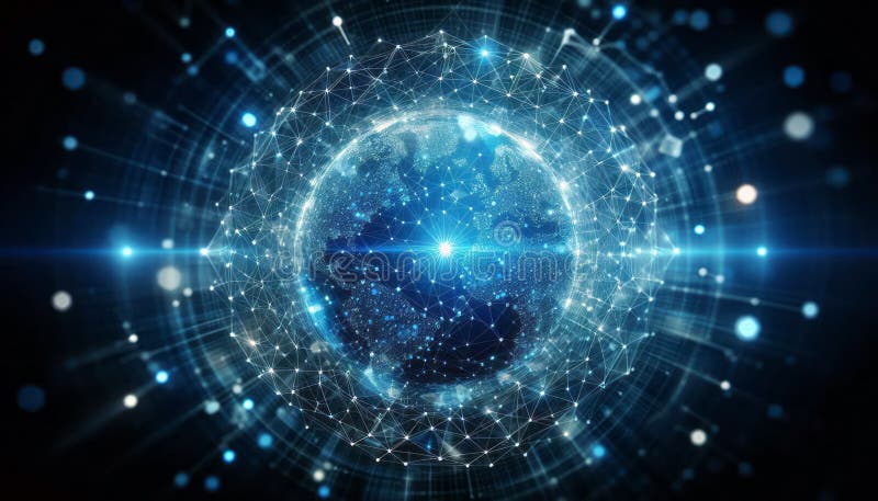 Interconnections and Networks Abstract Stock Illustration ...