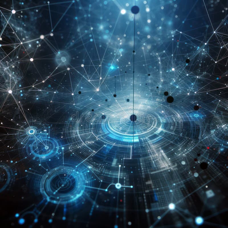 Interconnections and Networks Abstract Stock Illustration ...