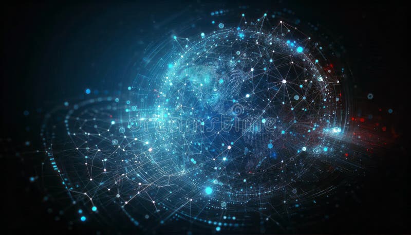 Interconnections and Networks Abstract Stock Illustration ...