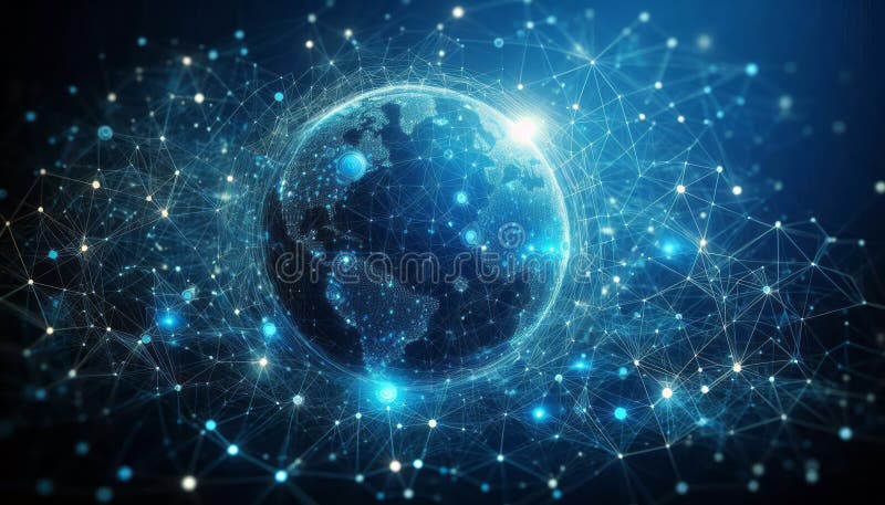 Interconnections and Networks Abstract Stock Illustration ...