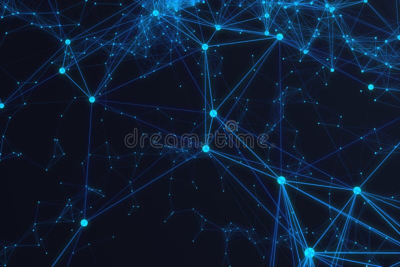 Technological Connection Futuristic Shape, Blue Dot Network, Abstract ...