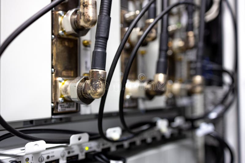 Technological Connections in the Server Room at the Provider`s Base ...