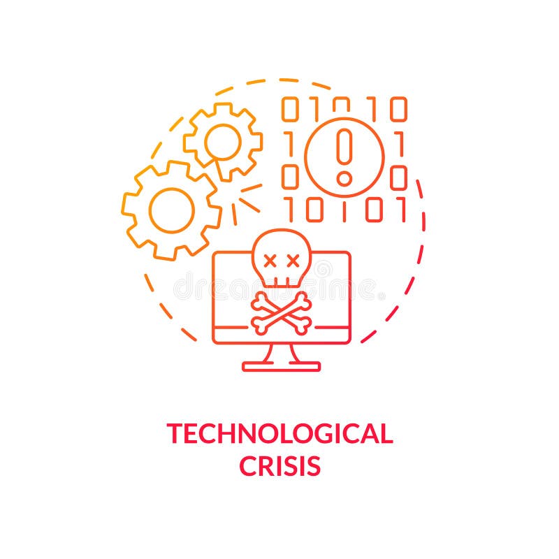 Technological Crisis Red Gradient Concept Icon Stock Vector ...