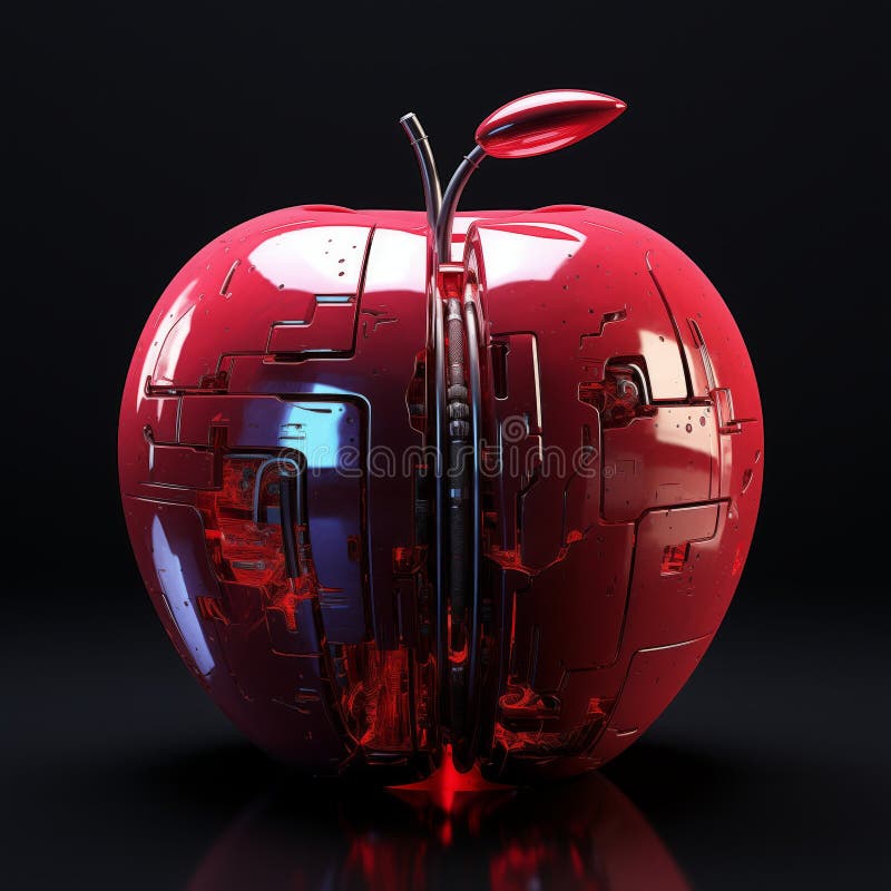 Technological cyber apple stock image. Image of creative - 299446313