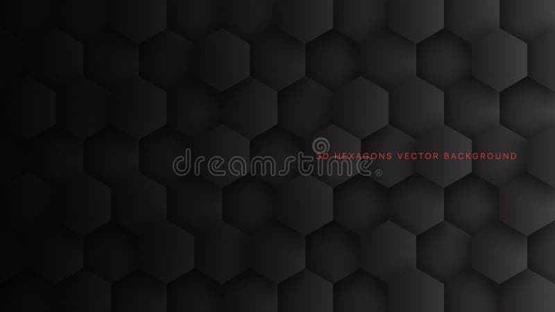 Technological 3D Vector Hexagon Blocks Black Abstract Background ...