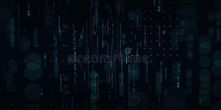 Technological Dark Background Vector Illustration.Matrix.Binary Computer Code.Falling Dots Stock ...