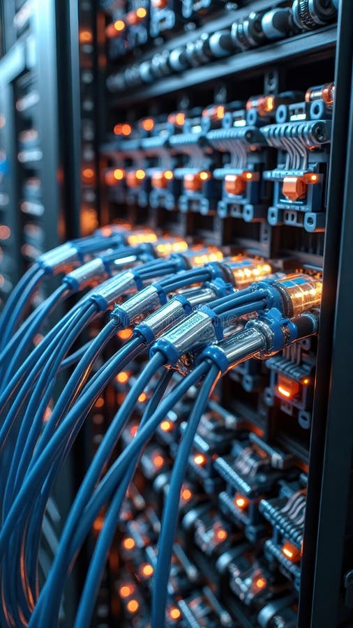 Technological Data Center Network Cables and Components with Led ...