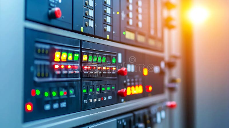 Technological Data Center Server Units with Led Indicators and Modern ...