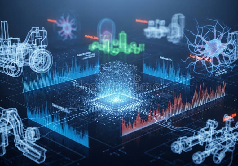 Technological Data Visualization. Stock Image - Image of neural, system ...