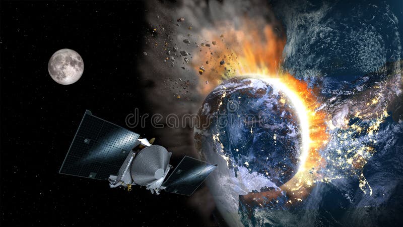 Technological Disaster from Space. Stock Image - Image of earth ...