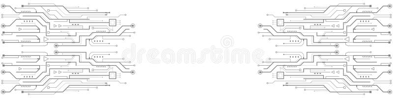 Technological Drawing of the Future.Electronic Circuit Board ...