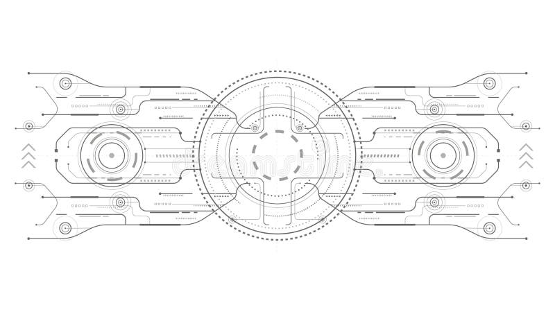 Technological Drawing of the Future.Engineering Innovation.HUD Digital ...