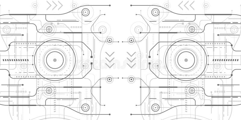 Technological Drawing of the Future.Engineering Innovation.HUD Digital ...
