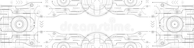 Technological Drawing of the Future.Engineering Innovation.HUD Digital ...