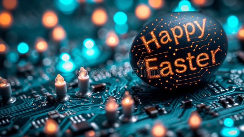 Technological Easter: Easter Eggs with Easter Greetings and Printed ...